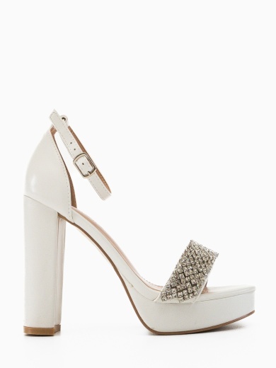 Sandale cu toc Powell Albe > Noua colecție este aici