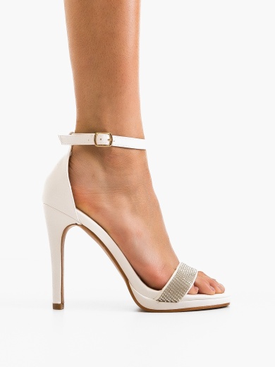 Sandale cu toc Susie Albe > Noua colecție este aici