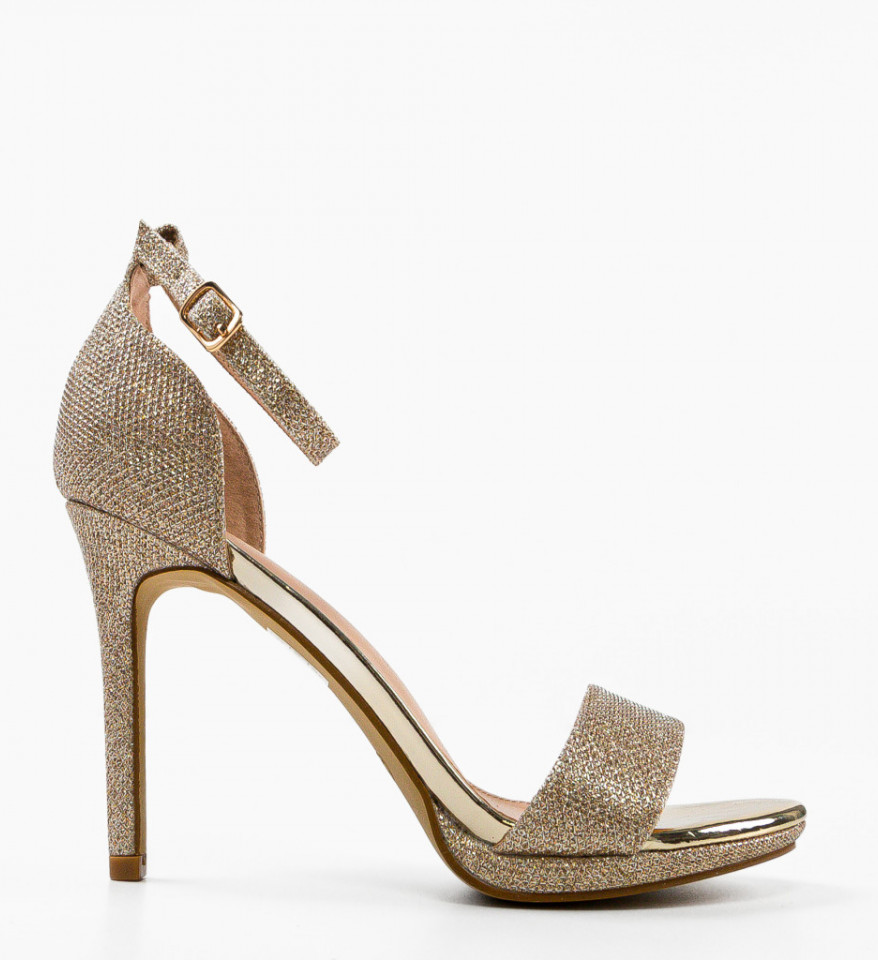 Sandale cu toc Kent Aurii